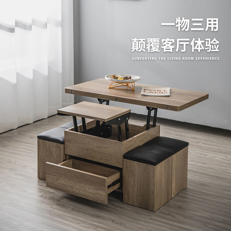 Free installation Sintered stonet Coffee Table HDB Lifting Tempered ...