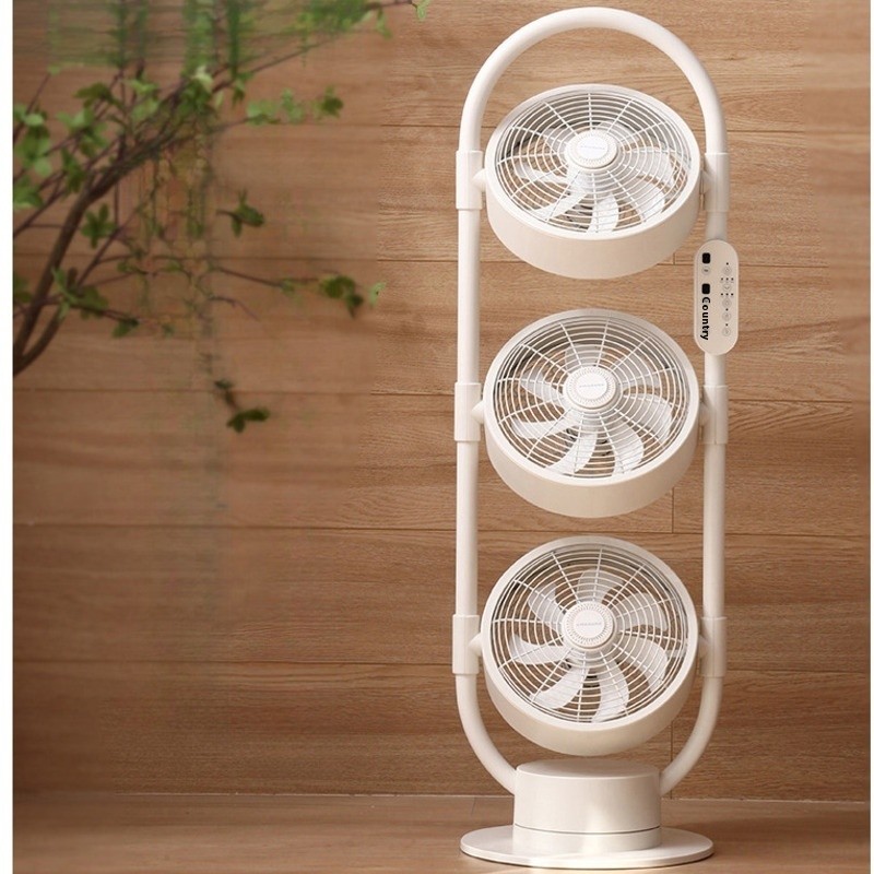 Fan Metal Three Head Air Circulation Vertical Fan Home Silent Floor ...