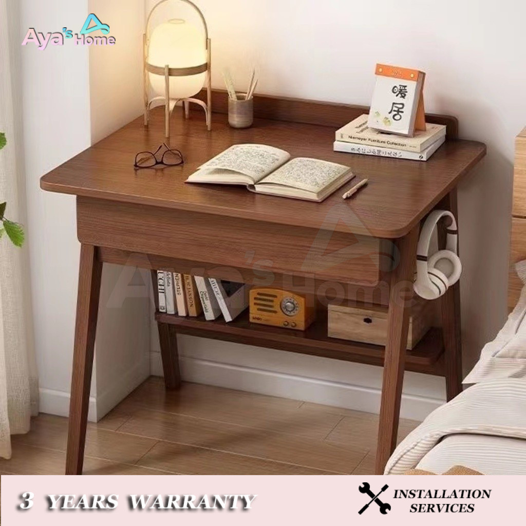 Study Table Solid Wooden Leg Small Family Home Student Bedroom Simple ...