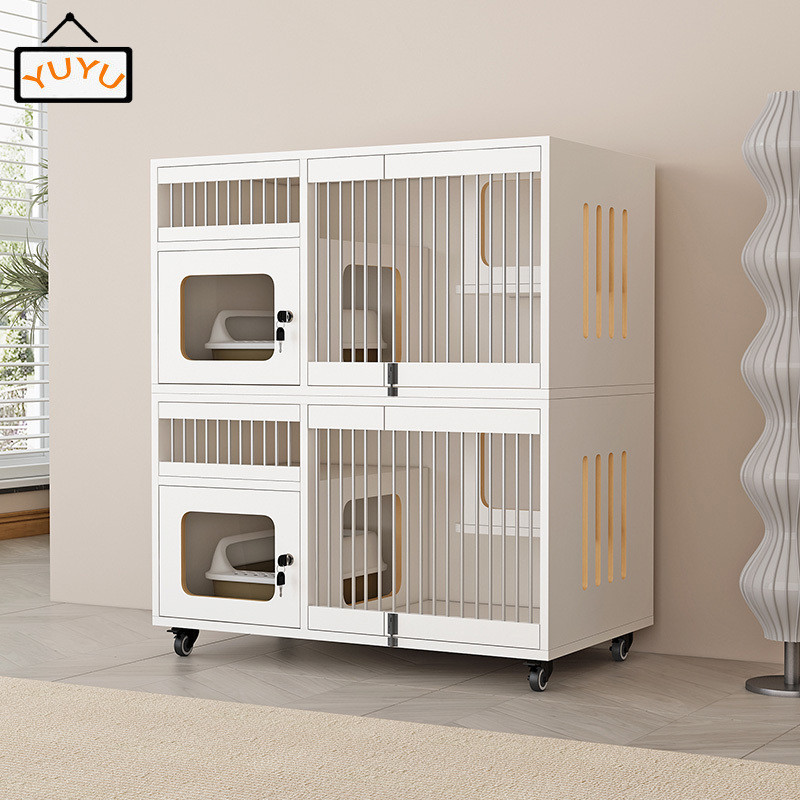 GDF Cat Villa Cat Solid Wood Cage Cat Toilet Integrated Breathable ...