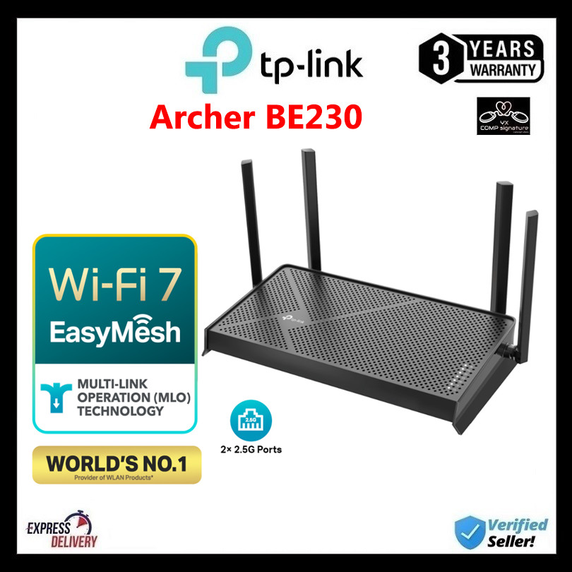 TP LINK ARCHER BE230 BE3600 DUAL BAND WI FI 7 ROUTER | Shopee Singapore