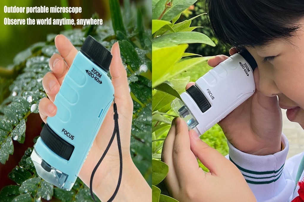 Led Microscope Portable Led Kids Microscope 60-120x Magnification with ...