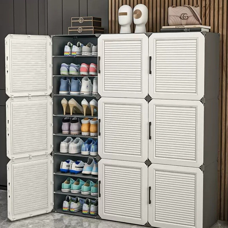 Plastic Shoes Cabinet Simple Multi-layer Shoe Rack Cabinet Balcony ...
