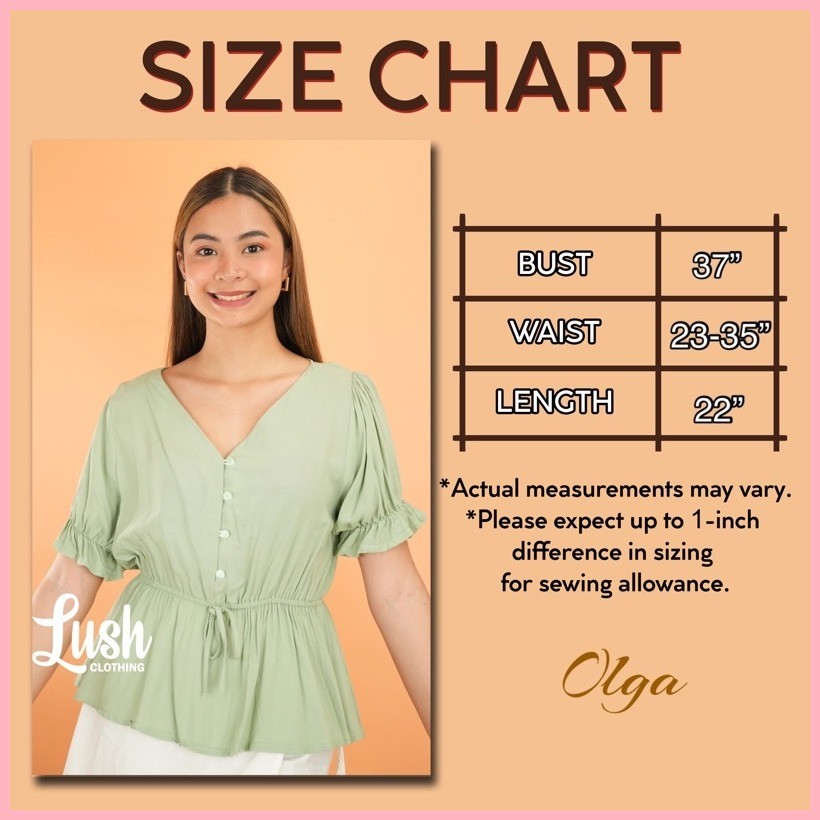 LUSH CLOTHING Olga Buttoned Peplum Puff Sleeves Top ( Bangkok inspired ...