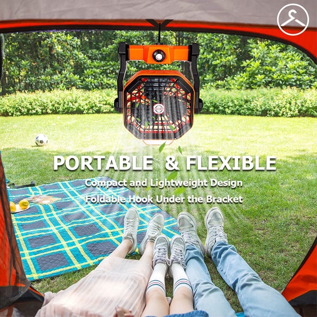 7800mAh 3 in 1 Portable USB Rechargeable Table Fan Hanging Tent Lamp ...