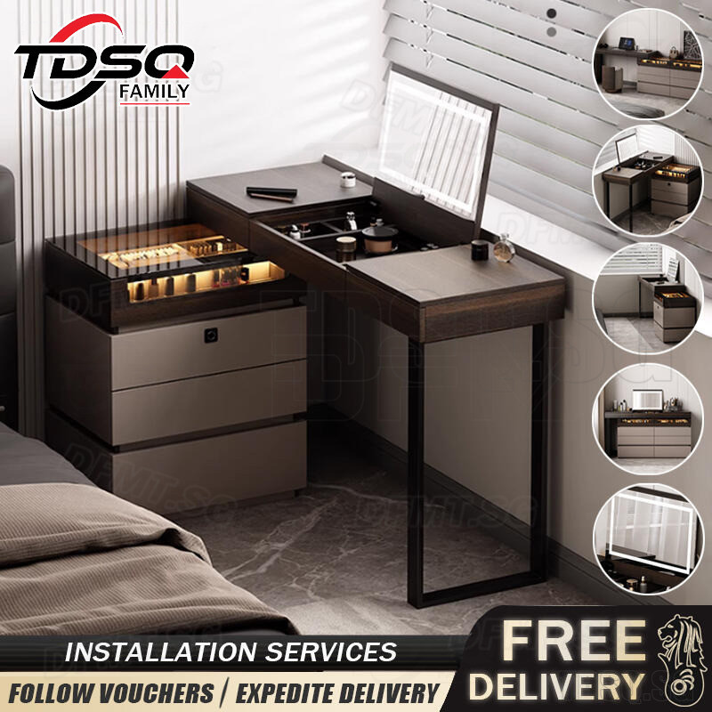 TDSQ Dressing Table L Shape Italian Corner Dresser Desk Flip Top ...