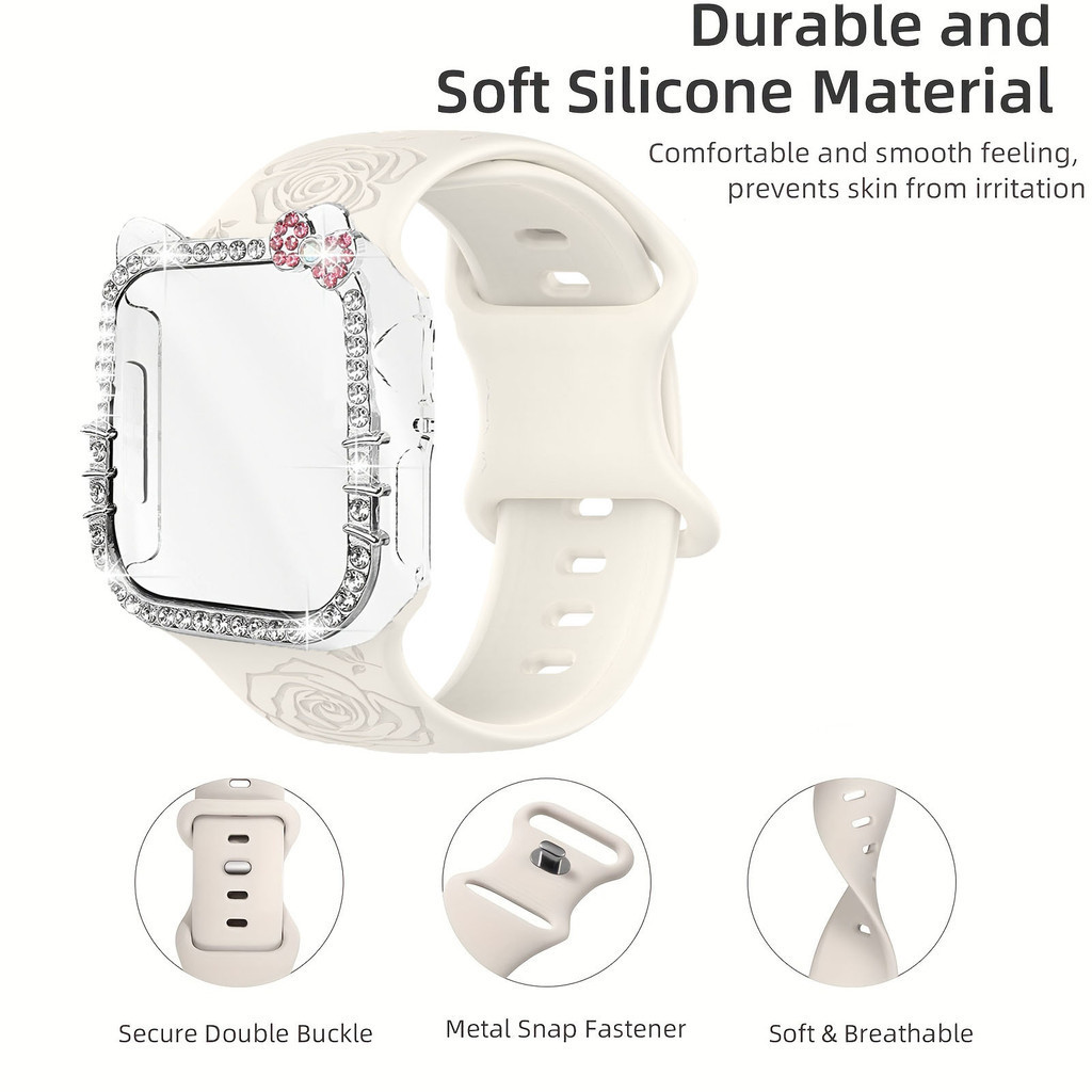 Soft Silicone Watch Strap + Protective Case For Apple Watch Series 10 ...