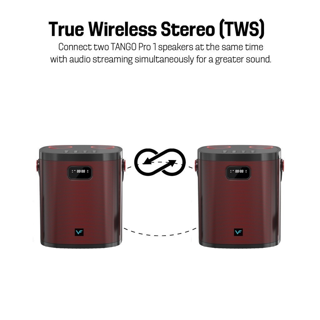 VINNFIER Tango Pro 1 Bluetooth Portable Speaker with 2 Wireless ...