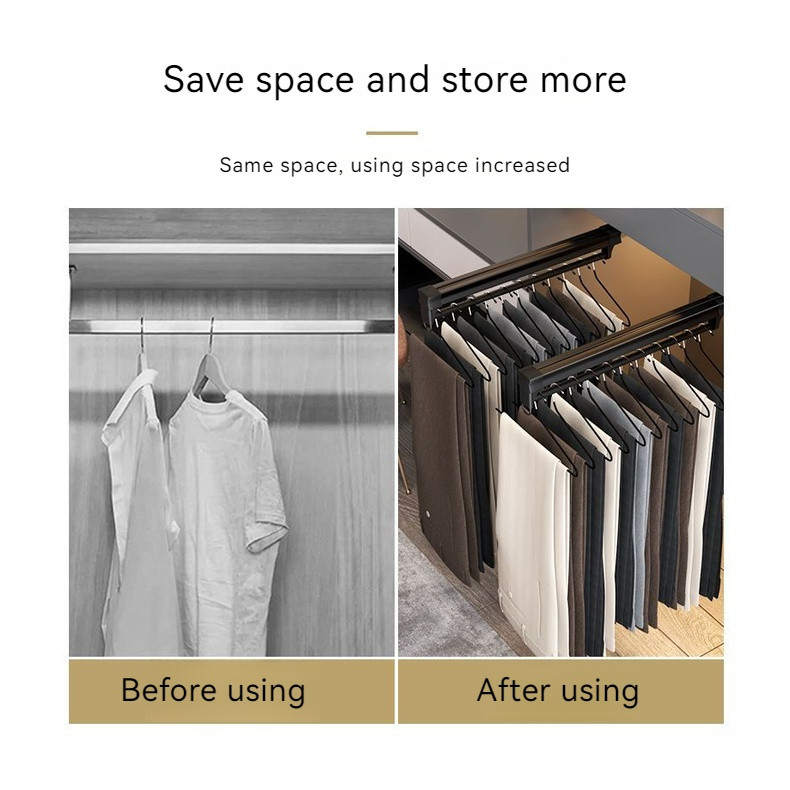 🔥 clothes rack pull out rack retractable hanger rack wardrobe organizer ...