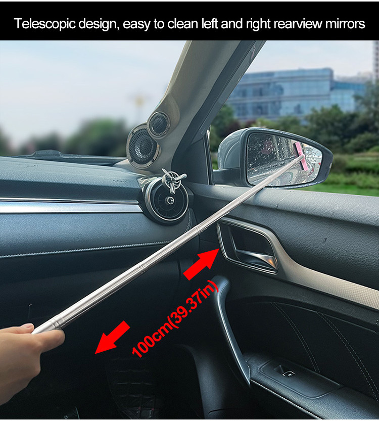 Car Rearview Mirror Wiper Stainless Steel Telescopic 1-meter Water Mist ...