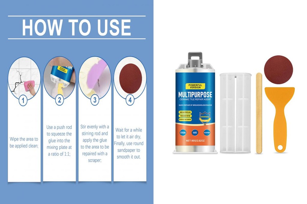 Shapxp Tile Crack Filler Agent Epoxy Tile Repair Kit Waterproof Tile ...