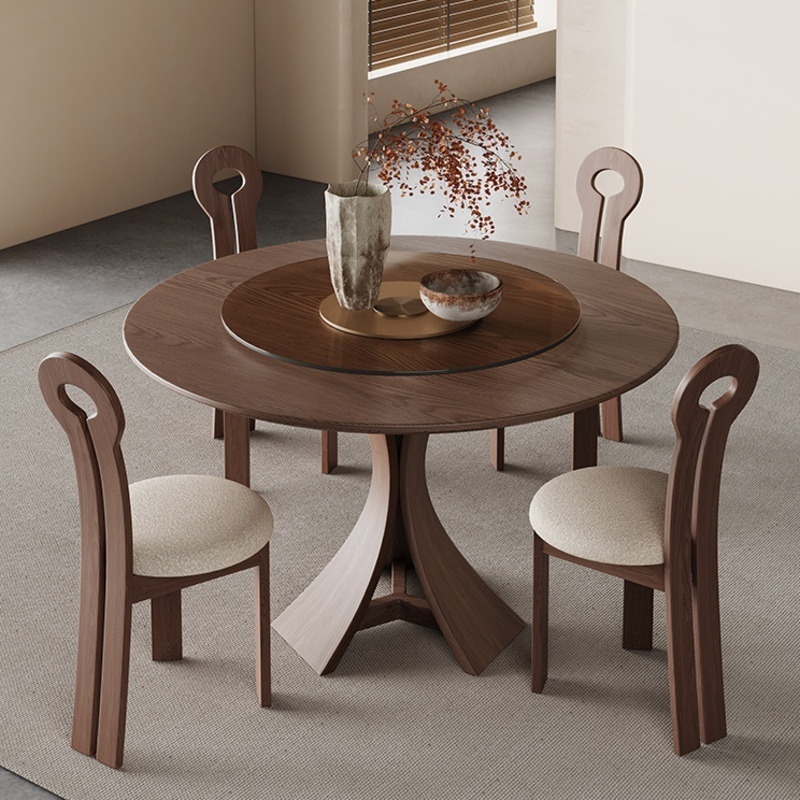 Dining Table Mid Ancient Style Solid Wood Round Dining Table Setdinning ...