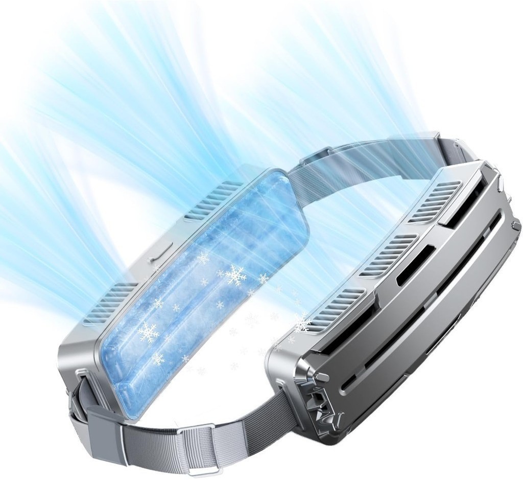 Oatsbasf Portable Wearable Waist Fan with 2 PCM Ice Compress Sensing ...