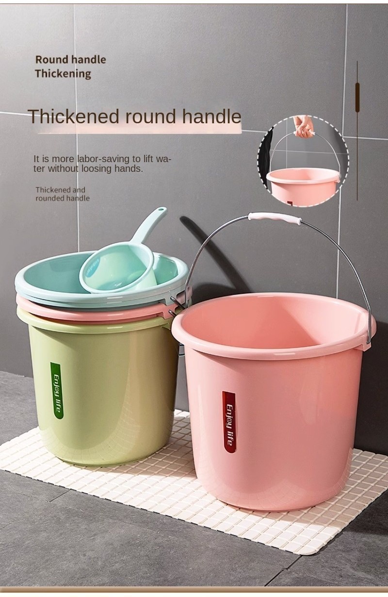JUJIAJIA 3pcs Large Water Bucket Set Portable Student Dormitory Thickened Water Storage Bath ...