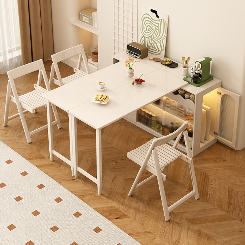 Solid Wood Dining Table Integrated Dining Cabinet Small Unit ...