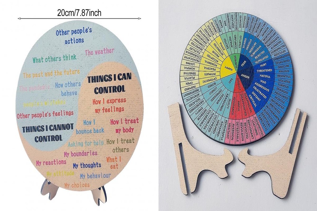 tuingzh Feeling Wheel Chart Mood Management Resource Wood Emotion ...