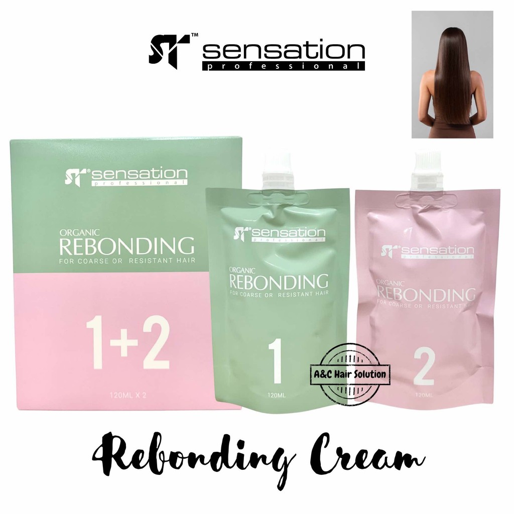 ST Sensation Organic Rebonding Cream No1 + No2 (120ml x 2) 直发膏拉直膏 Kream Lurus Rambut Small Size ...