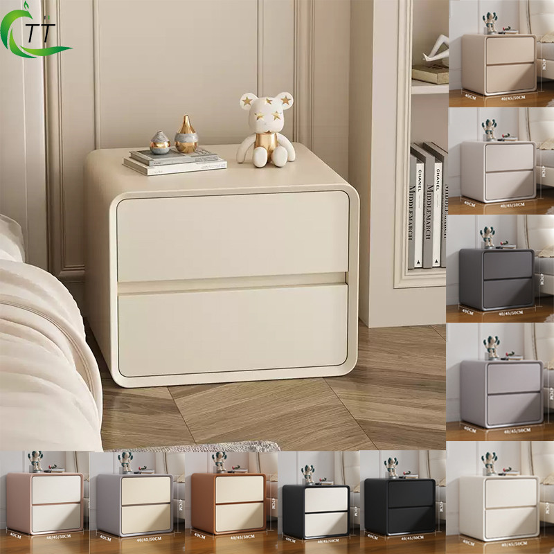 TT Bedside Table 2024 New Simple Modern Small Light Luxury High Sense Cream Air Bedroom Household Solid Wood Bedside Cabinet Shopee Singapore