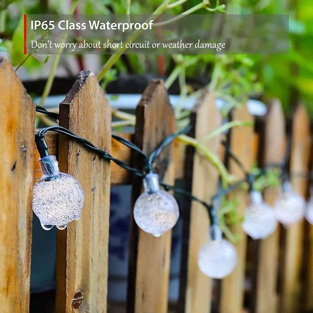 22M 200LED Solar Crystal Ball String Lights Outdoor Fairy Lights ...