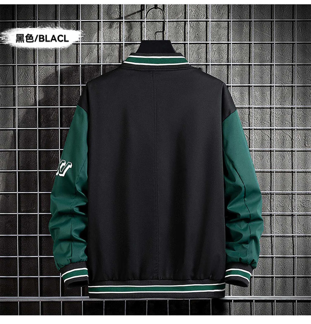 ASFLY 10XL Plus Size Baseball Jacket Men Fashion Casual Patchwork ...