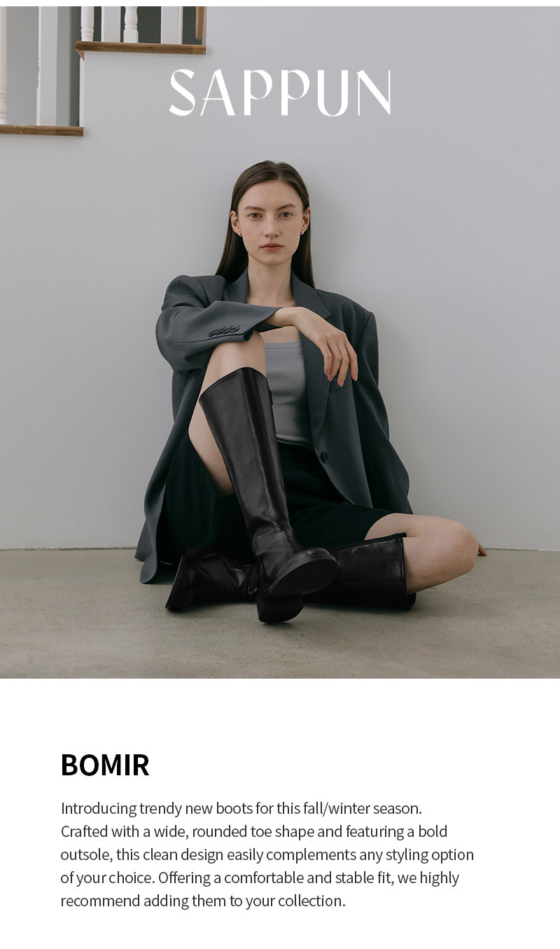 [SAPPUN] Bomir Round Long Boots (4cm) | Shopee Singapore