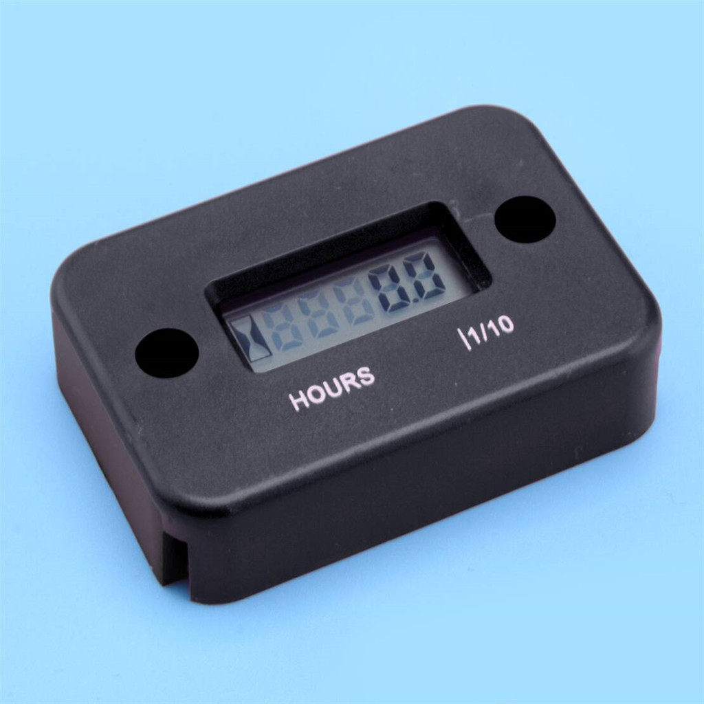 Black Digital LCD Vibration Hour Counter Operating Hour Counter Engine ...