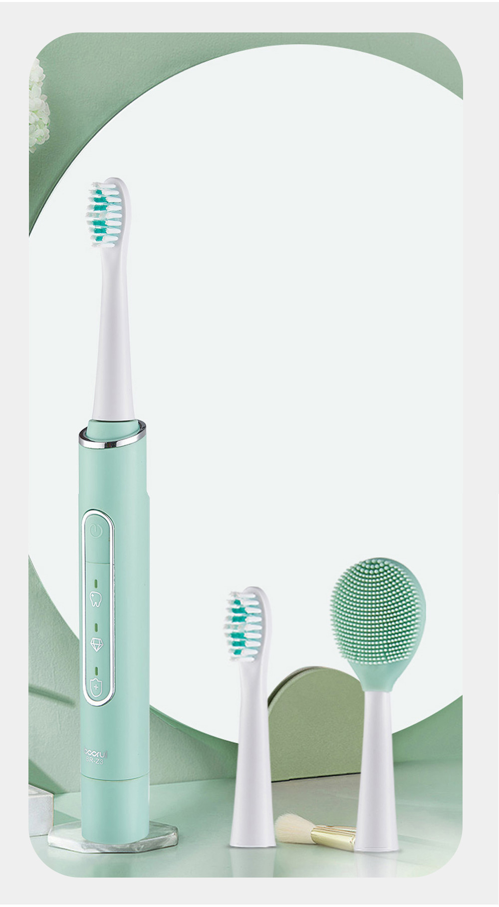 Simplus 2 in 1 Electric Toothbrush丨Washing Face&Brushing Teeth丨 ...