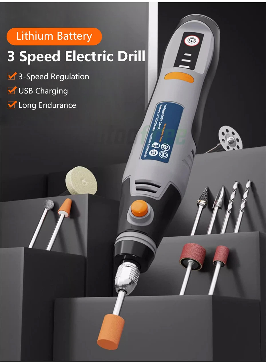 35W USB Cordless Rotary Tool Dremel DIY Mini Drill Engraving Pen ...