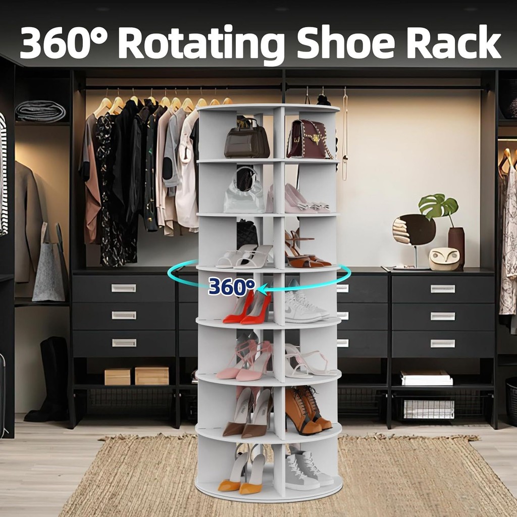 360 degree rotating shoe rack, 7-story display, shopping mall, home use ...