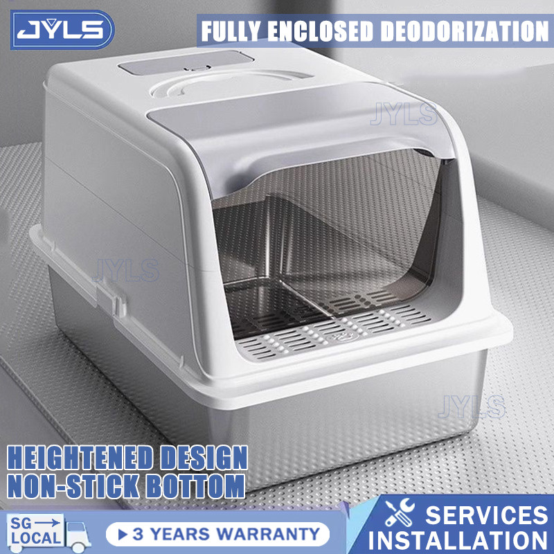JYLS Fully Enclosed Cat Litter Box Automatic Extra Large Anti Splash ...