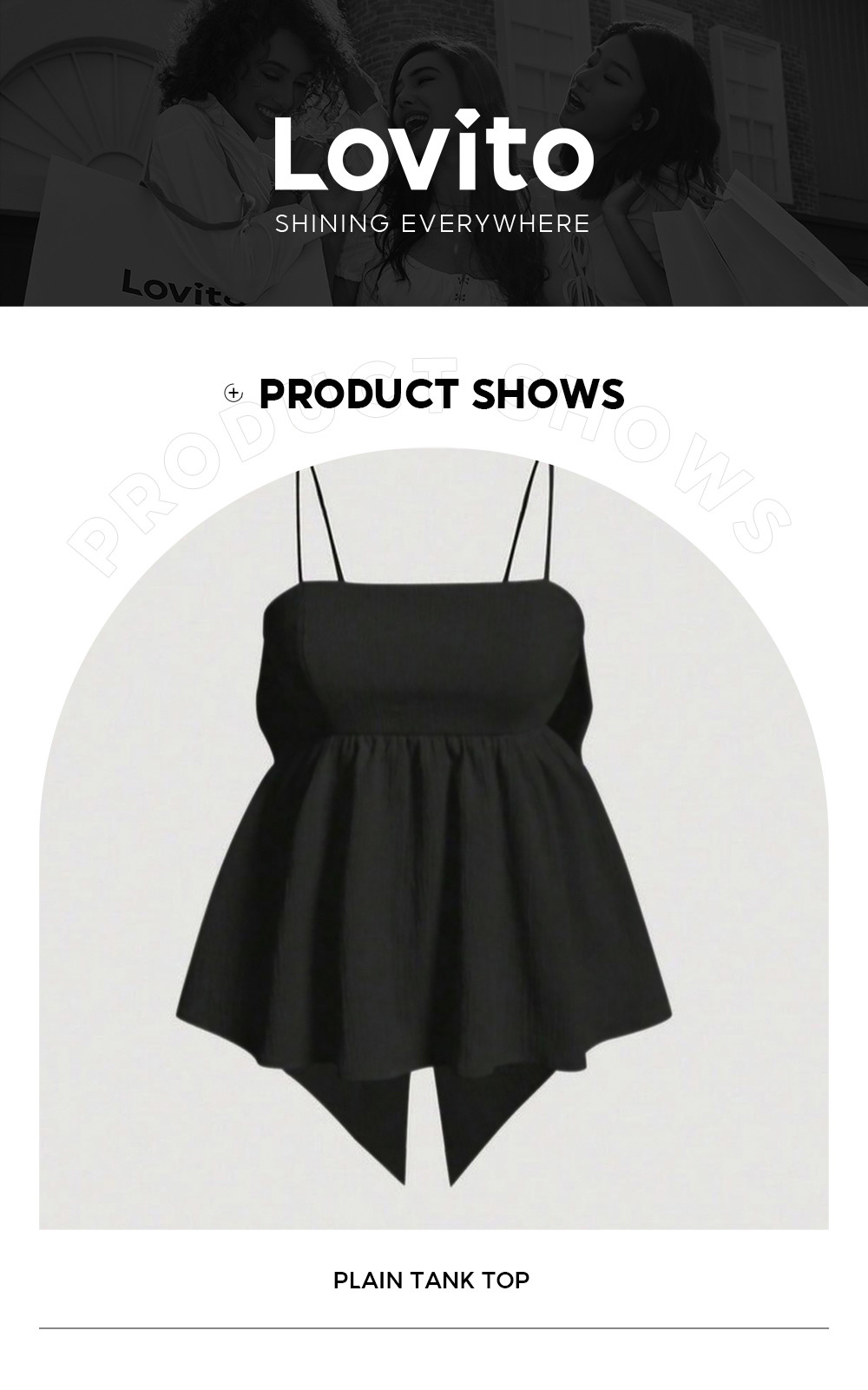 Lovito Cute Tank Top Plain Bow Back Tank Top for Women LNE54602 ...