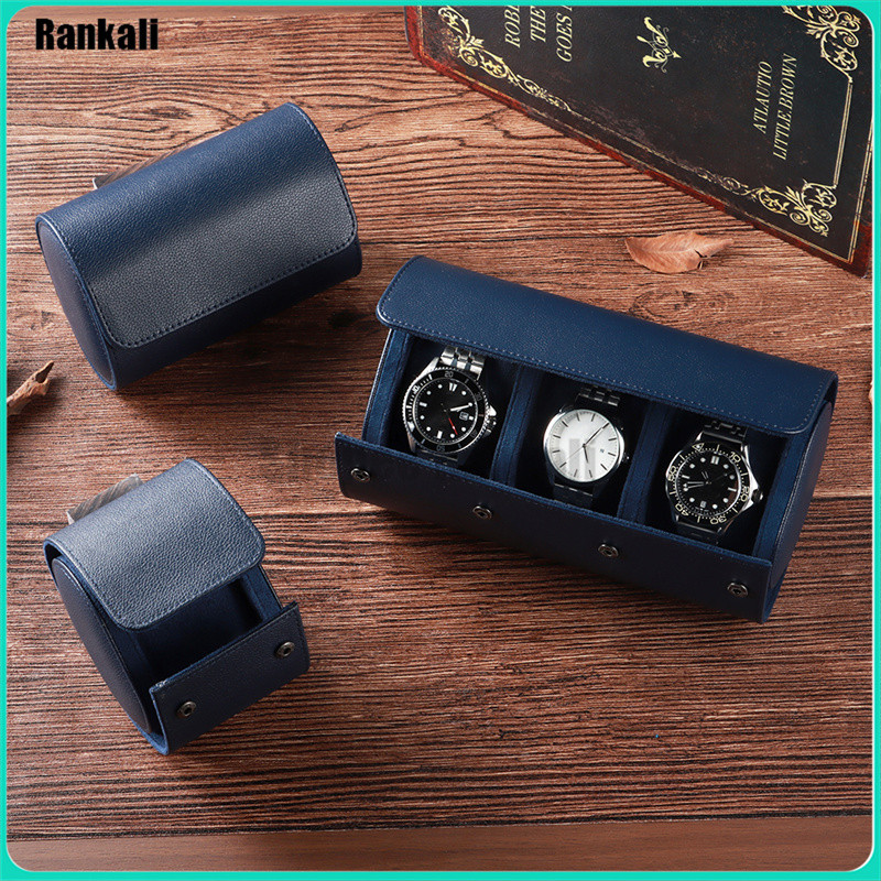 1/2/3 Slots Portable Travel Watch Storage Box Vintage Leather Watch ...