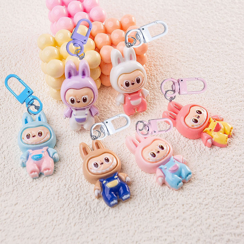 Cute Labubu Keychain Pendant Labubu Doll Key Chain SchoolBag Hanging ...