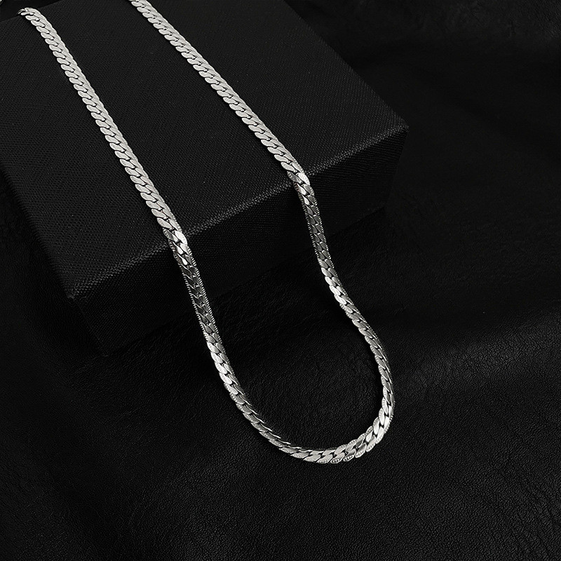 NEW 1pc Encrypted Embossed Cuban Chain Necklace Men Trendy Plain Chain ...