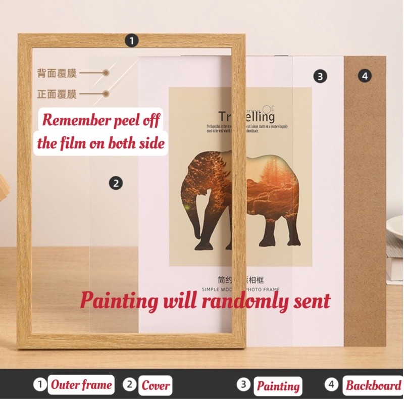 SG Stock [Super Offer] A4 Photo Frame Wooden Picture Frame Certificate ...