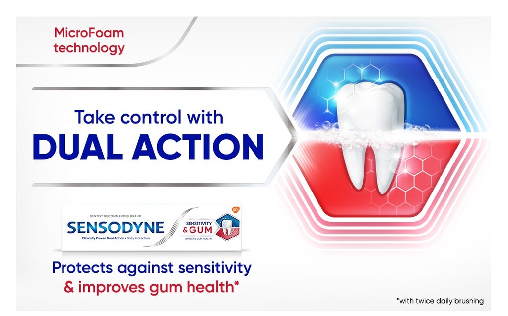 SENSODYNE Toothpaste Sensitivity & Gum, 2-in-1, Relieve Tooth Sensitivity and Improve Gum Health ...