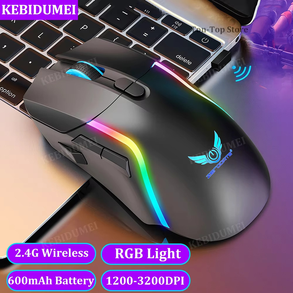 RGB Coloured Wireless Gaming Mouse Aste Mouse For PC Laptop MacPlePro 2 ...