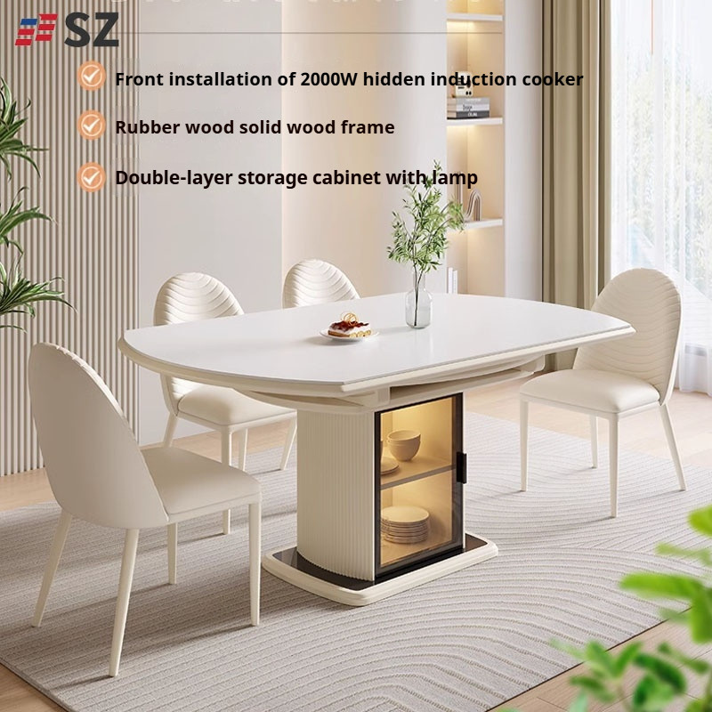 Dining Table Retractable Storage Round Table Household Small Apartment ...