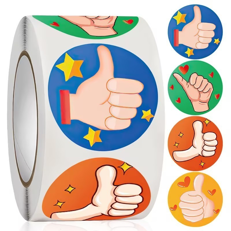 Popular cartoon thumbs up children's teachers students encourage labels ...