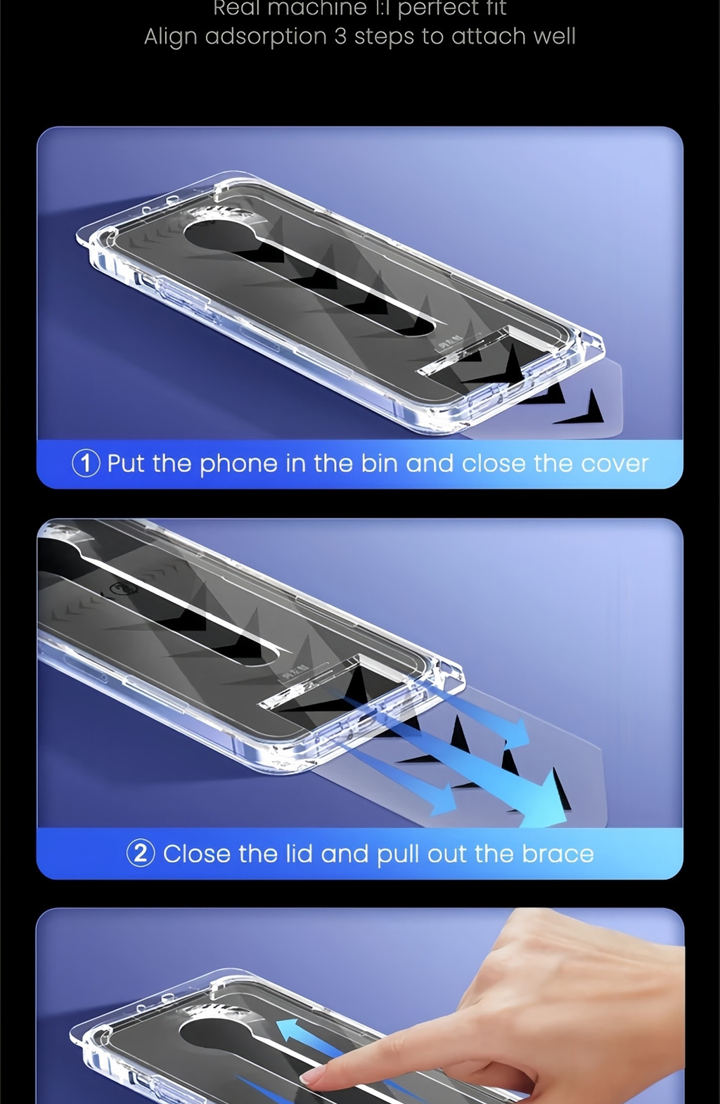 Quick Install Tempered Glass for IPhone 11 12 13 14 15 16 Pro Max Plus ...