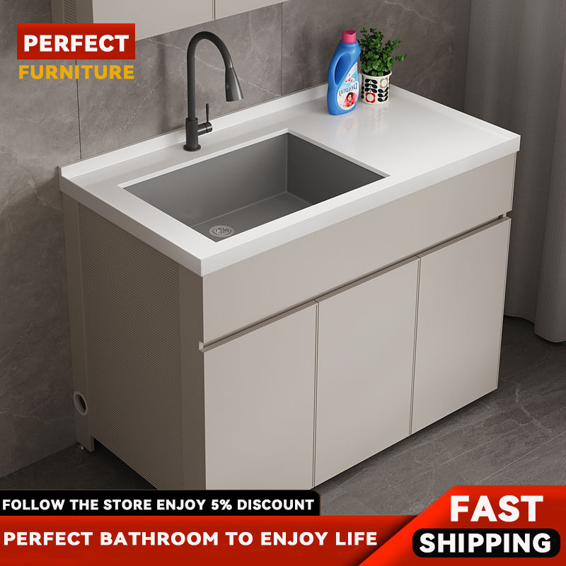Rock Slab Space Aluminum Cabinet Stainless Steel Kitchen Sink Balcony ...