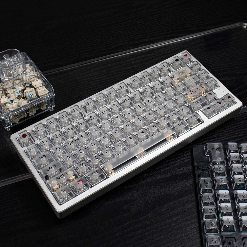 OEM profile Transparent Scrub Feel Keycaps Big Font PC keycaps set for ...