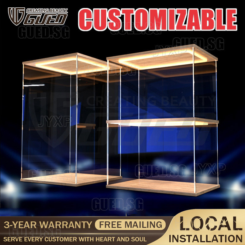 GUED Acrylic Display Box With Light Figurine Display Case Figurine ...