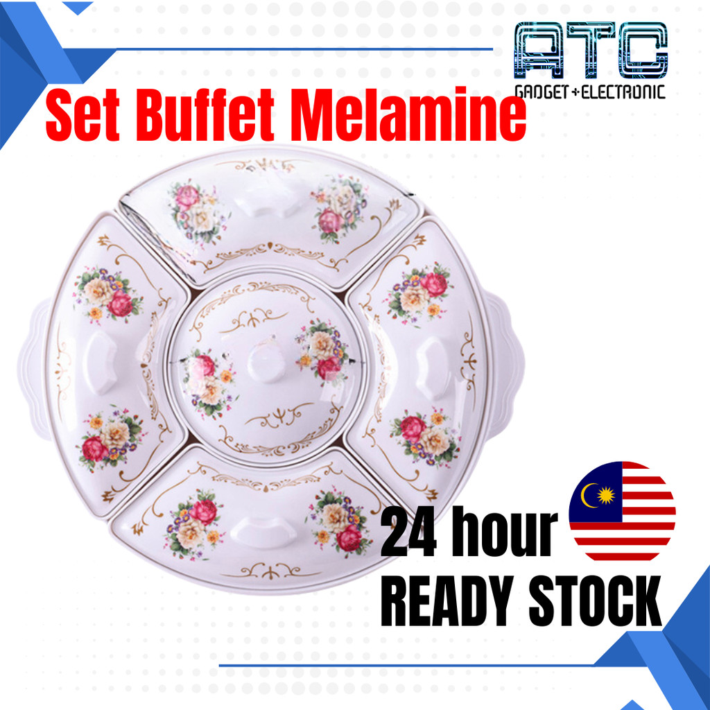 ATC Buffet Set Melamine 5 in 1 Set Melamin Party Serving Set Buffet Set ...