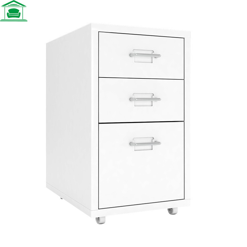 metal 3 drawers storage cabinet home drawer unit with castors | Shopee ...