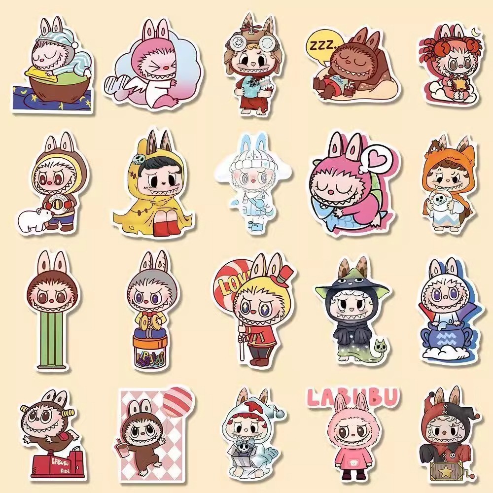80Pcs Labubu Stickers Cute Cartoon Decorative Small Pattern DIY ...