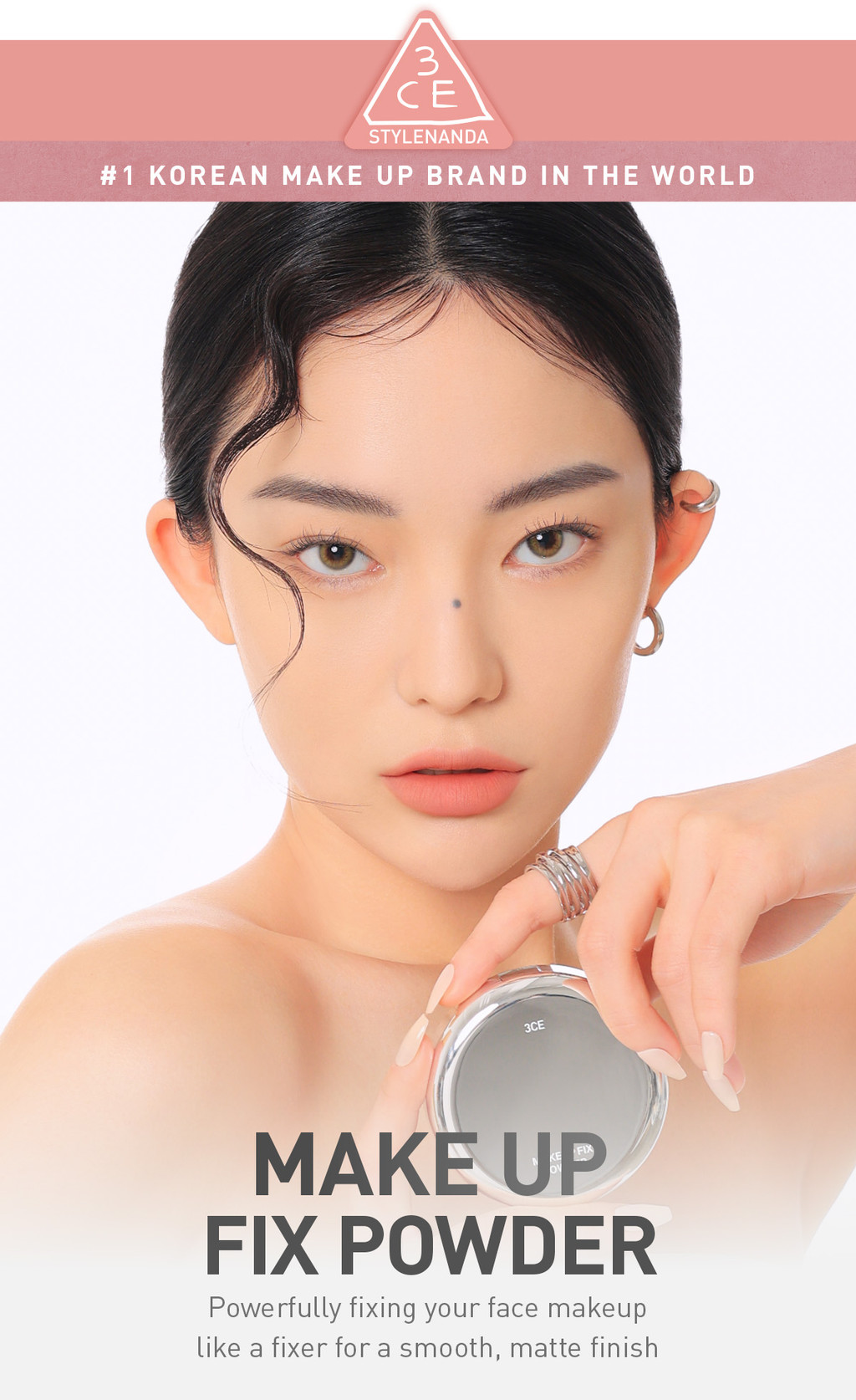 3CE Makeup Fix Powder, matte oil absorbing, locks makeup, blurs pores ...