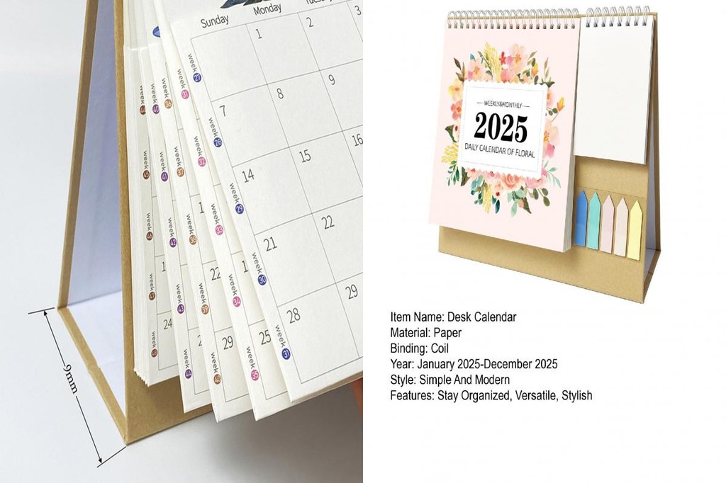 Popubear Efficient Work Planner Stylish Desk Calendar 2025 2025 Desk ...