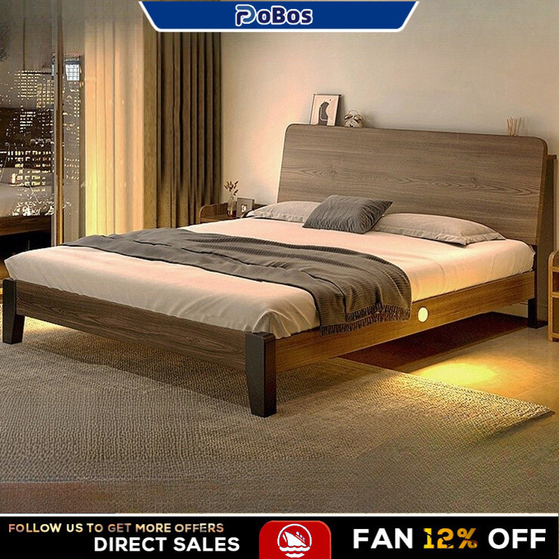 Solid Wood Bed Household Economy Bed Frame Modern Single Bed | Shopee ...