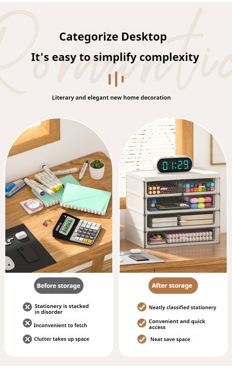 Nehem - Desk organiser large storage box can hold A4 paper desktop ...